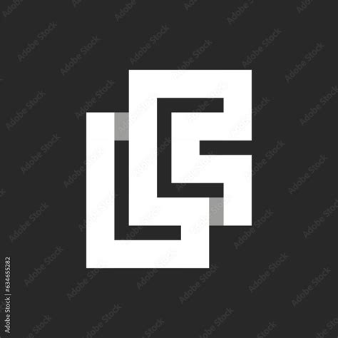Initials Lc Or Cl Bold Letters Logo Monogram From Wide Stripes On A Black Background