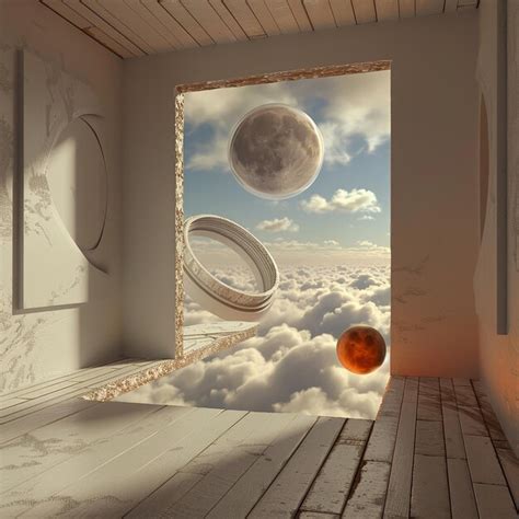 3d Rendered Photo Of Create A Surreal Scene Combine Elements From
