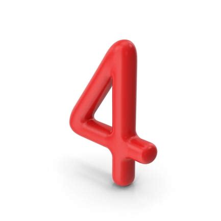 Number 4 Red 3d Incl 4 And Four Envato
