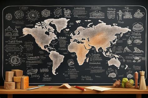 Climate Science Data Chalkboard Premium Ai Generated Image