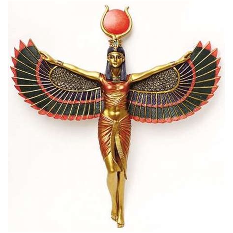 Egyptian Winged Isis Goddess Plaque 12 1 4 Inches