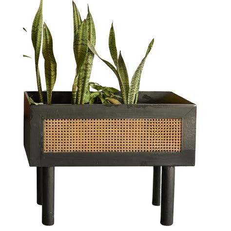 Rectangle Trough Black Planter Quilt Avenue
