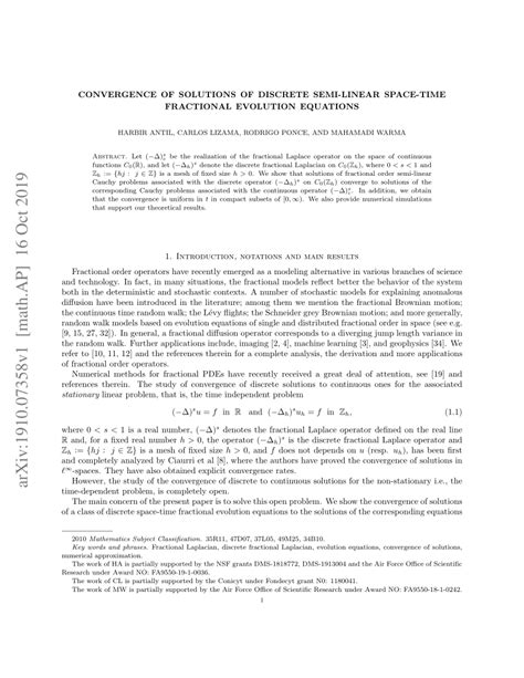 Pdf Convergence Of Solutions Of Discrete Semi Linear Space Time