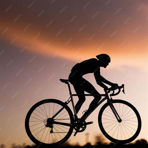 Sunset Ride Silhouette Of A Cyclist In Motion Premium Ai Generated Image
