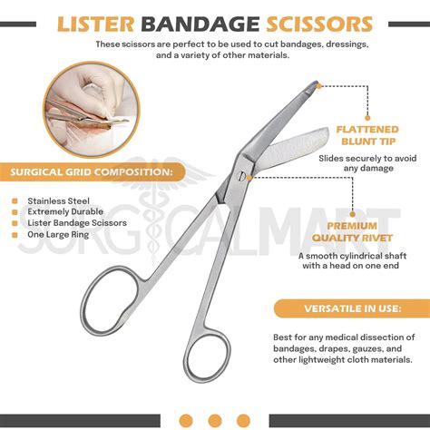 Lister Bandage Scissors One Large Ring 725 184cm Surgical Mart