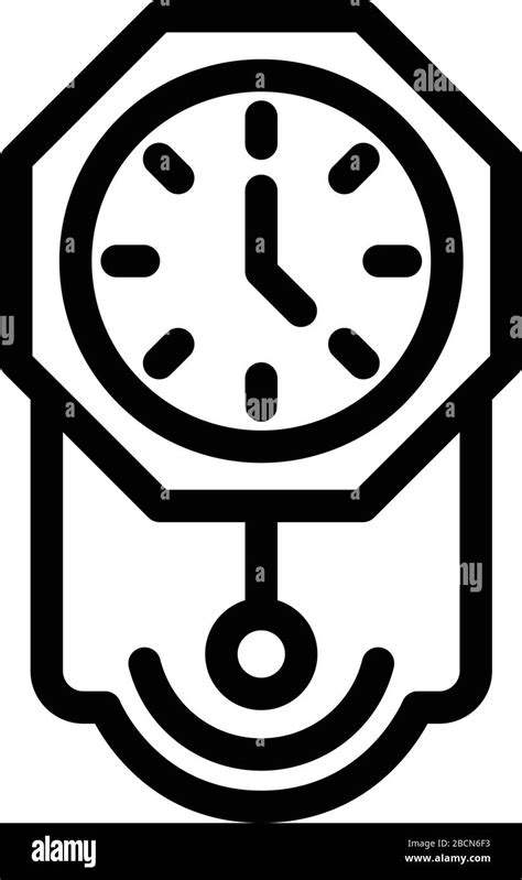 Pendulum Clock Icon Outline Style Stock Vector Image And Art Alamy