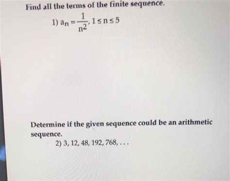 Solved Find All The Terms Of The Finite Sequence 1