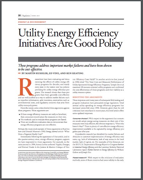Utility Energy Efficiency Initiatives Are Good Policy Ourenergypolicy