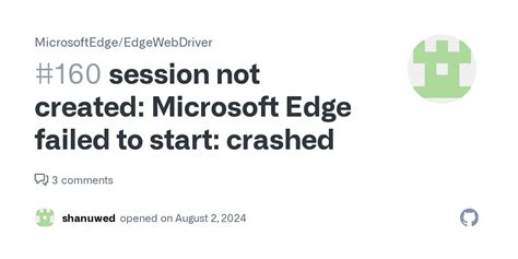 Session Not Created Microsoft Edge Failed To Start Crashed Issue MicrosoftEdge