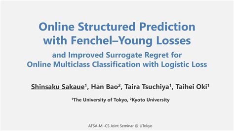 Online Structured Prediction With Fenchelyoung Losses And Improved