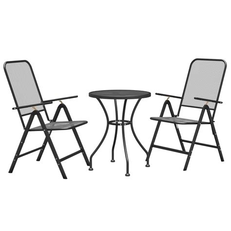 Vidaxl Patio Dining Set Expanded Metal Mesh Anthracite Outdoor