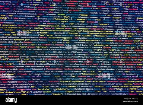 Developer Screen With Colored Website Programming Code PHP And Javascript Stock Photo Alamy