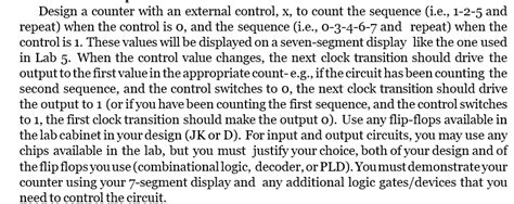 Solved Design A Counter With An External Control X To Chegg Com