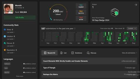 Monish Balaji On Linkedin Leetcode Coding Problemsolving