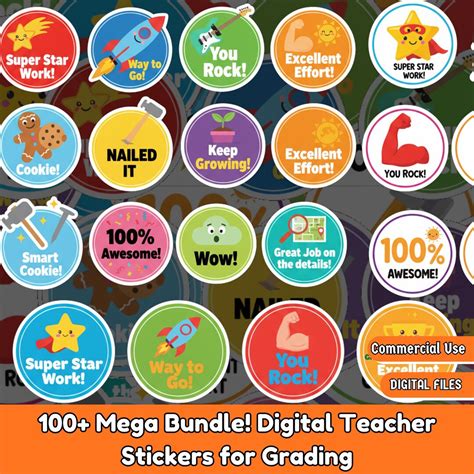 Digital Teacher Stickers Mega Bundle For Grading Feedback Digital