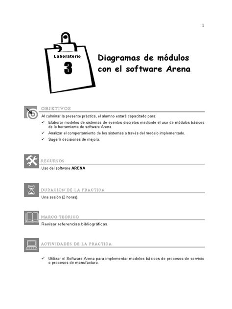 Laboratorio 03 Diagrama De Módulos Con El Software Arena Pdf Software