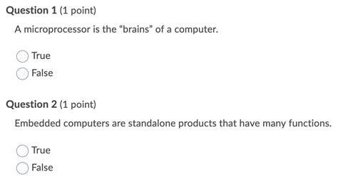 Solved Question Point A Microprocessor Is The Brains Chegg