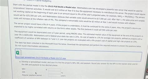 Start With The Partial Model In The File Ch13 P18