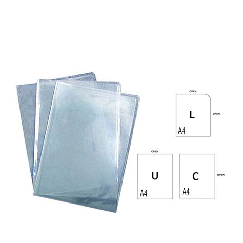 1PCS A4 Clear Folder File PVC Document Clear Folder L Shape U Shape C Shape A4 Size