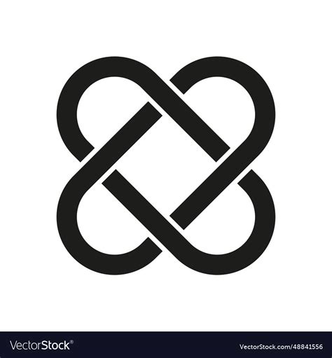 Interlocking Icon Set Interconnection Symbol Vector Image