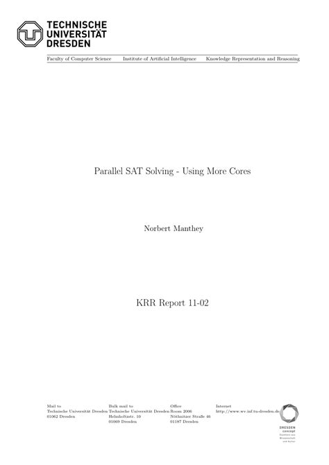 Pdf Parallel Sat Solving Using More Cores