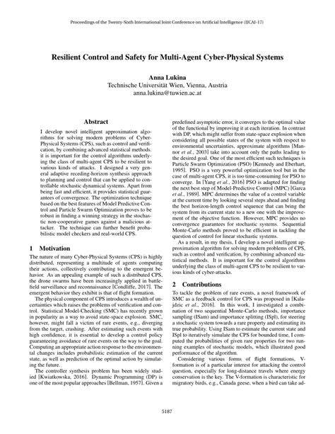 Download PDF | Resilient Control and Safety for Multi-Agent Cyber ...