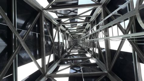 Architecture Background Rotation Of Geometric Metallic Frames Stock