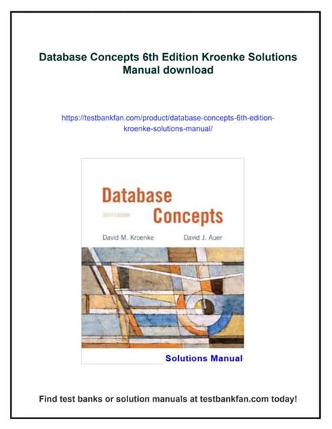 Database Concepts 6th Edition Kroenke Solutions Manual Pdf