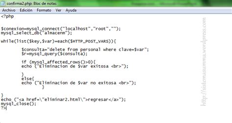 programación basica en php otra forma de eliminar