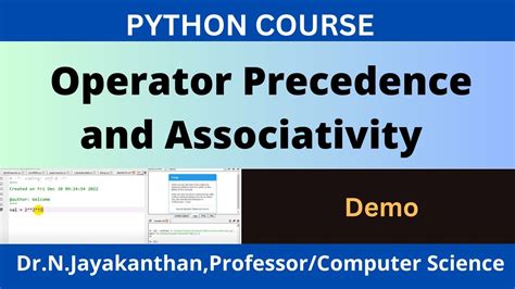 Operator Precedence And Associativity Youtube