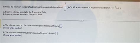 solved estimate the minimum number of subintervals to