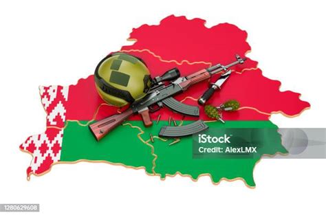 벨라루스 개념에서 군사력 군대 또는 전쟁 충돌 흰색 배경에서 격리된 3d 렌더링 3차원 형태에 대한 스톡 사진 및 기타 이미지