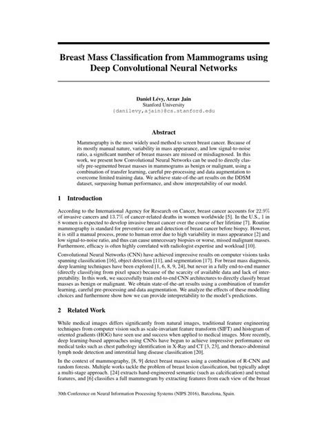 Pdf Breast Mass Classiﬁcation From Mammograms Using Deep Danilevy
