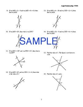 Angle Relationships Vertical Angles Linear Pair Angle Addition Postulate