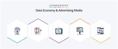 Data Economy And Advertising Media 25 Filledline Icon Pack Including Advertising Ad Transfer