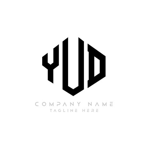 Yud Letter Logo Design With Polygon Shape Yud Polygon And Cube Shape