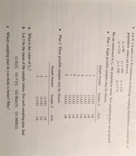 Let N 6 And N 3 For Purposes Of Studying Sampling Chegg Com