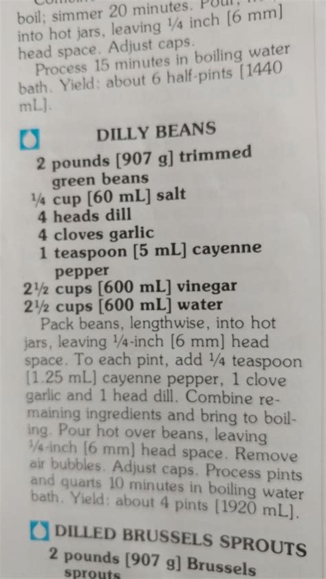 Dilly Beans Recipe