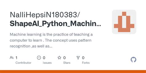 github nallihepsin180383 shapeai python machine learning machine