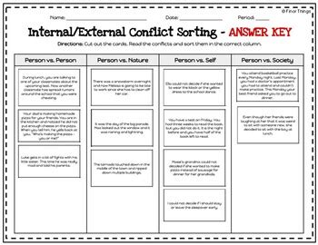 Internal External Conflict Sorting Matching By Finor Things TpT