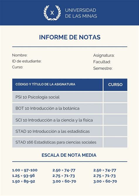 Plantillas De Boletines De Notas Gratis Canva