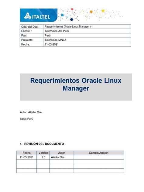 Oracle Linux Manager Requerimientos Pdf Servidor Computación