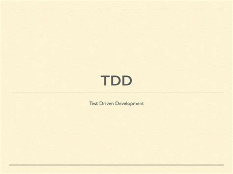 Tdd Test Driven Development Speaker Deck