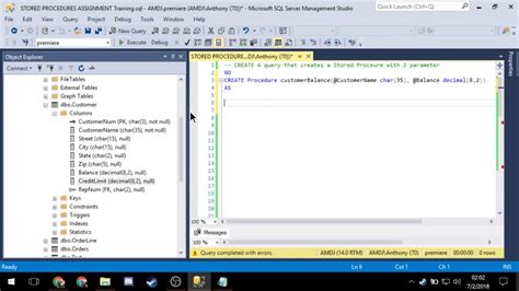 CREATE STORED PROCEDURES in Microsoft SQL Server Management Studio ...