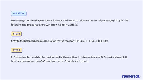 solved use average bond enthalpies look in instructor add ons to