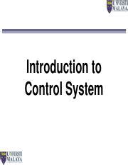 Introduction to Control System: Basic Concepts, Design, and | Course Hero
