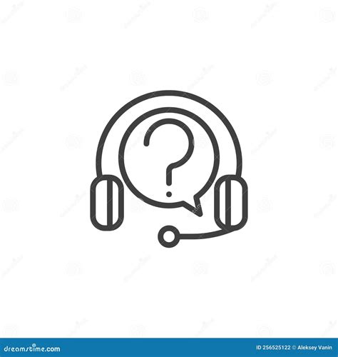 Customer Support Line Icon Stock Vector Illustration Of Line 256525122