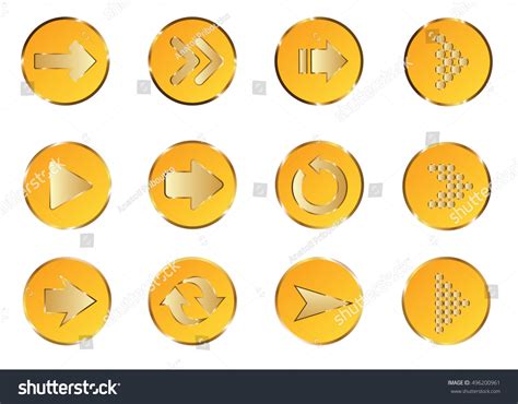 Arrow Vector D Button Icon Set Stock Vector Royalty Free Shutterstock
