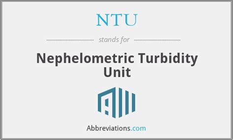 Ntu Nephelometric Turbidity Unit