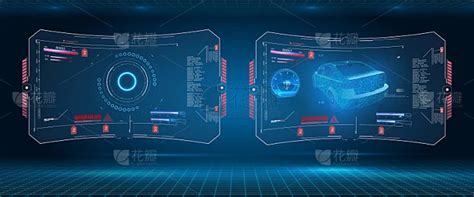全息汽车风格的hud Ui Gui。汽车、扫描的硬件诊断状况。汽车信息图表ui，分析和诊断hud风格素材 花瓣网